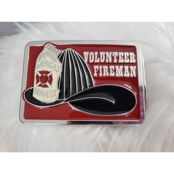 Accessories | Vintage Metal Volunteer Fireman Fire Rescue Belt Buckle ...